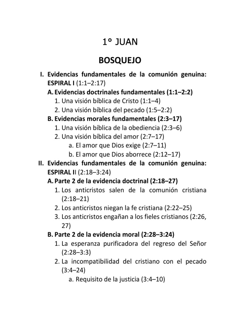 Bosquejo de 1 Juan: Comunión y Doctrina | PDF