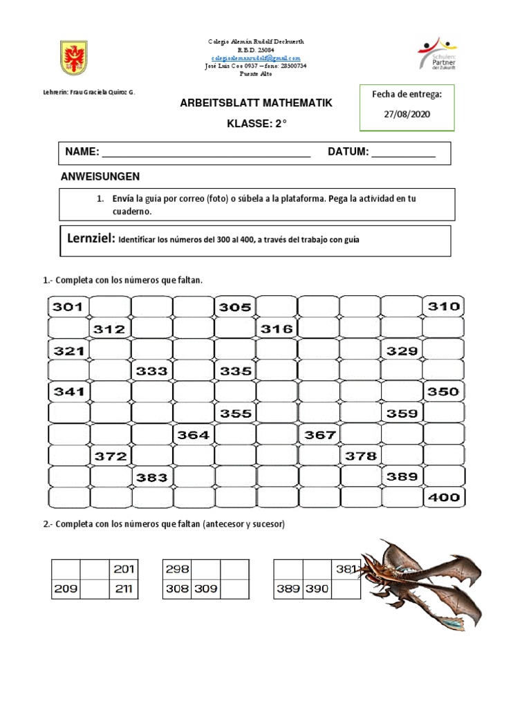 Números Del 300 Al 400 | PDF