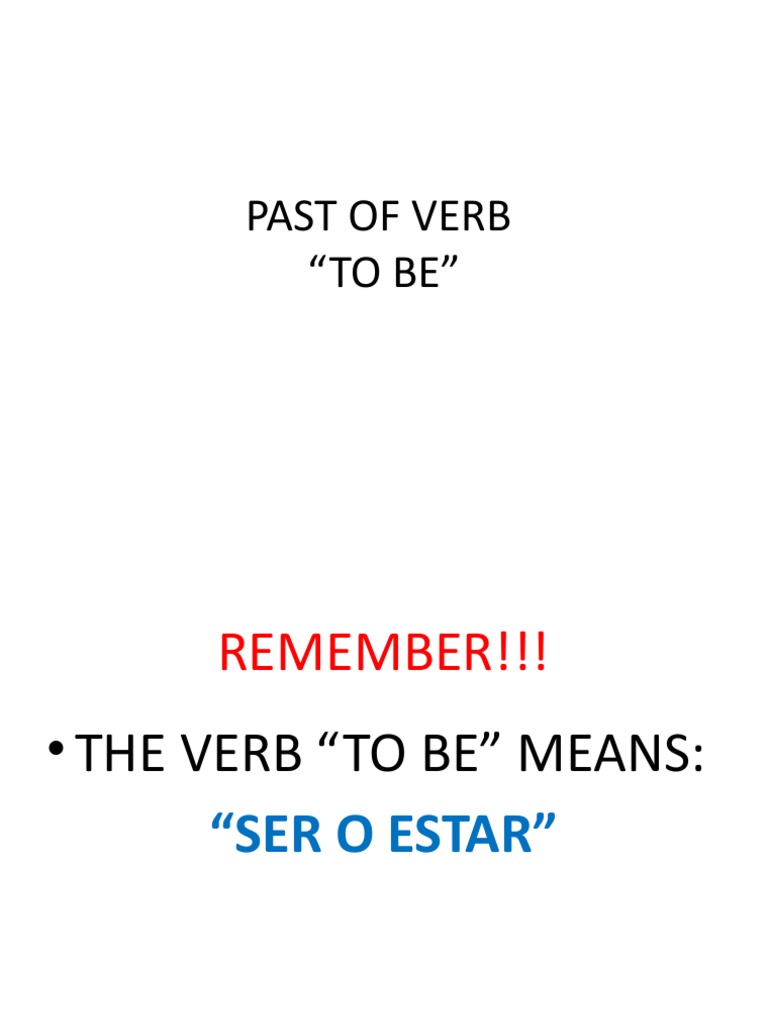 Past of Verb To Be | PDF