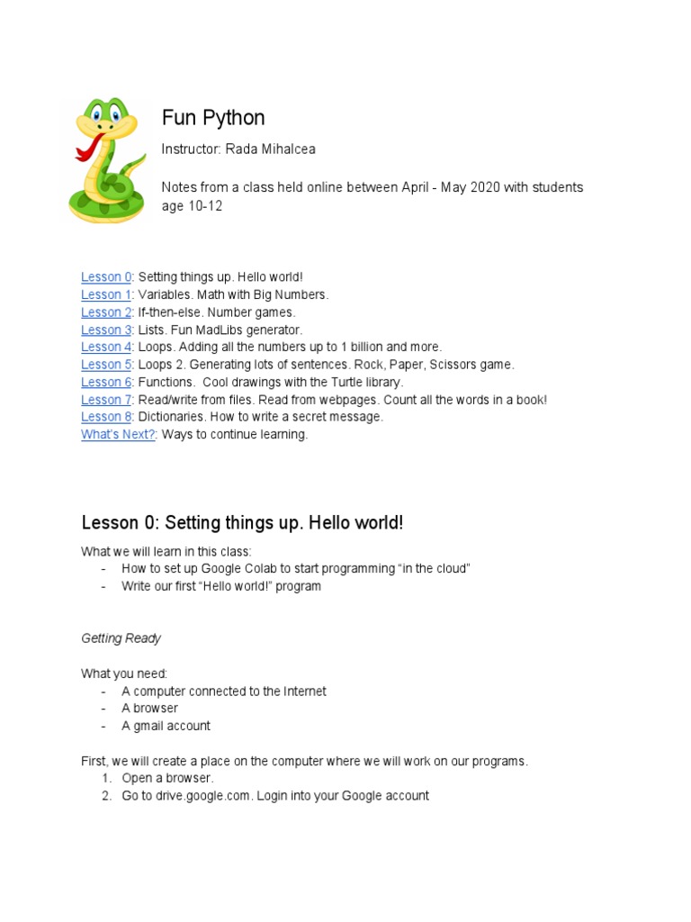 Fun Python For Kids | PDF | Software Engineering | Computing