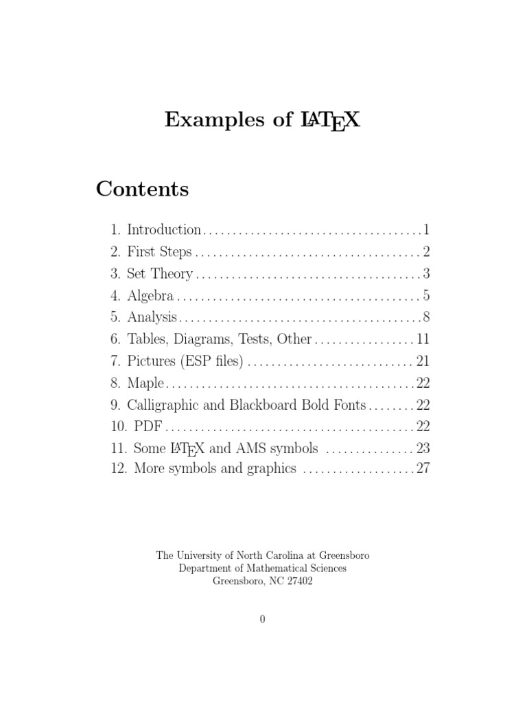 Examples of L TEX | PDF | Computing | Teaching Mathematics