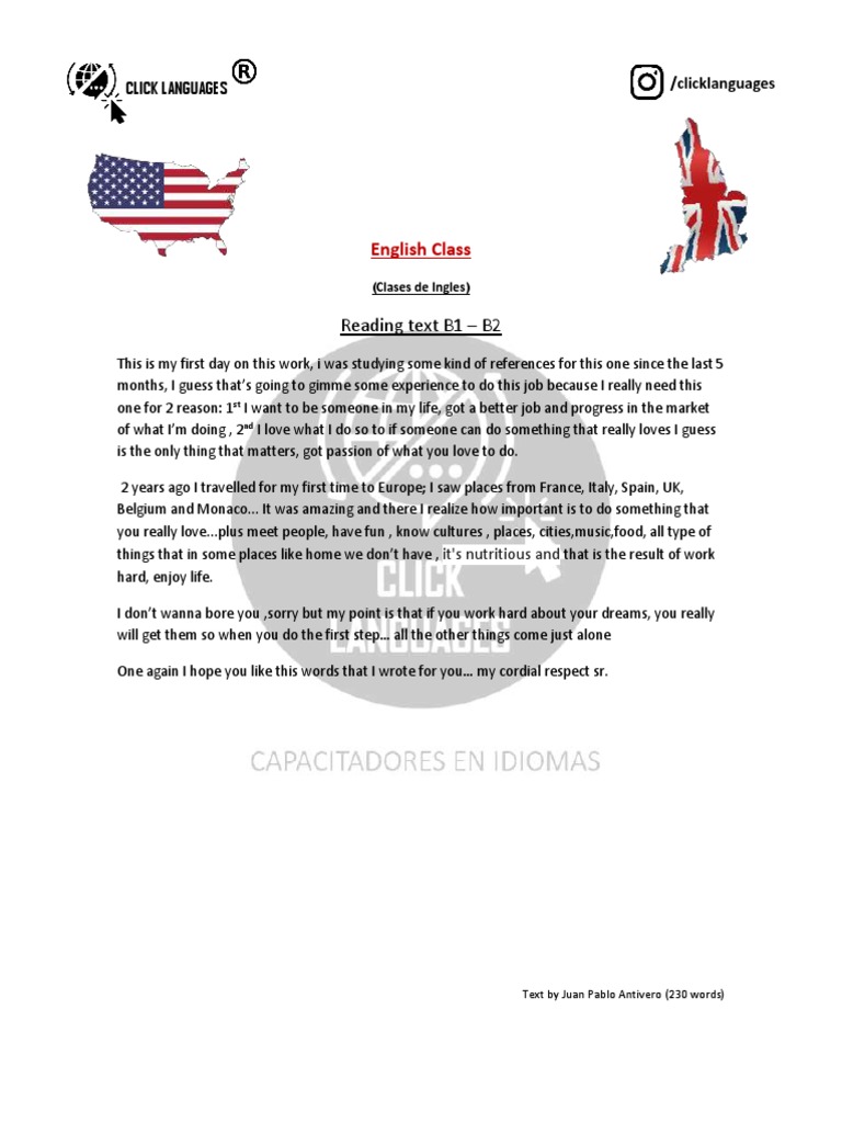 Reading Example Text B1-B2 | PDF