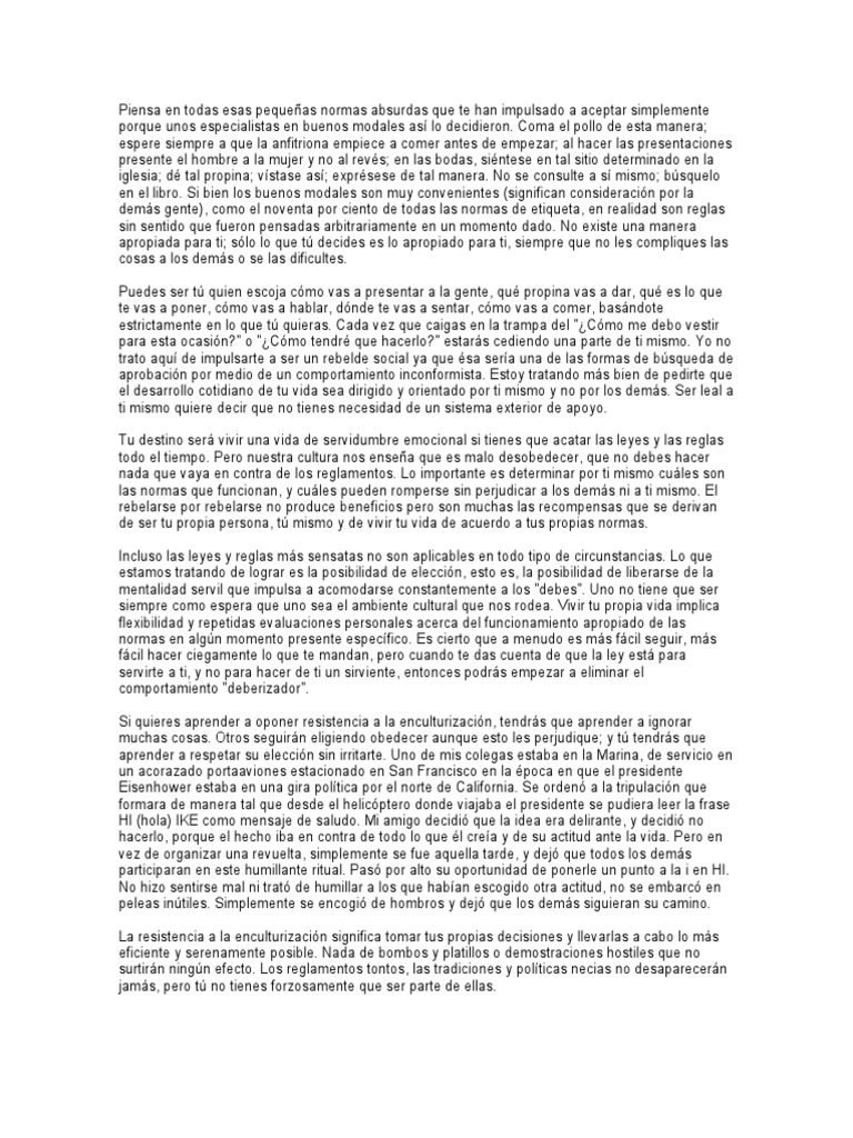 Ser Tú Mismo | PDF | Relaciones personales, crianza y desarrollo personal