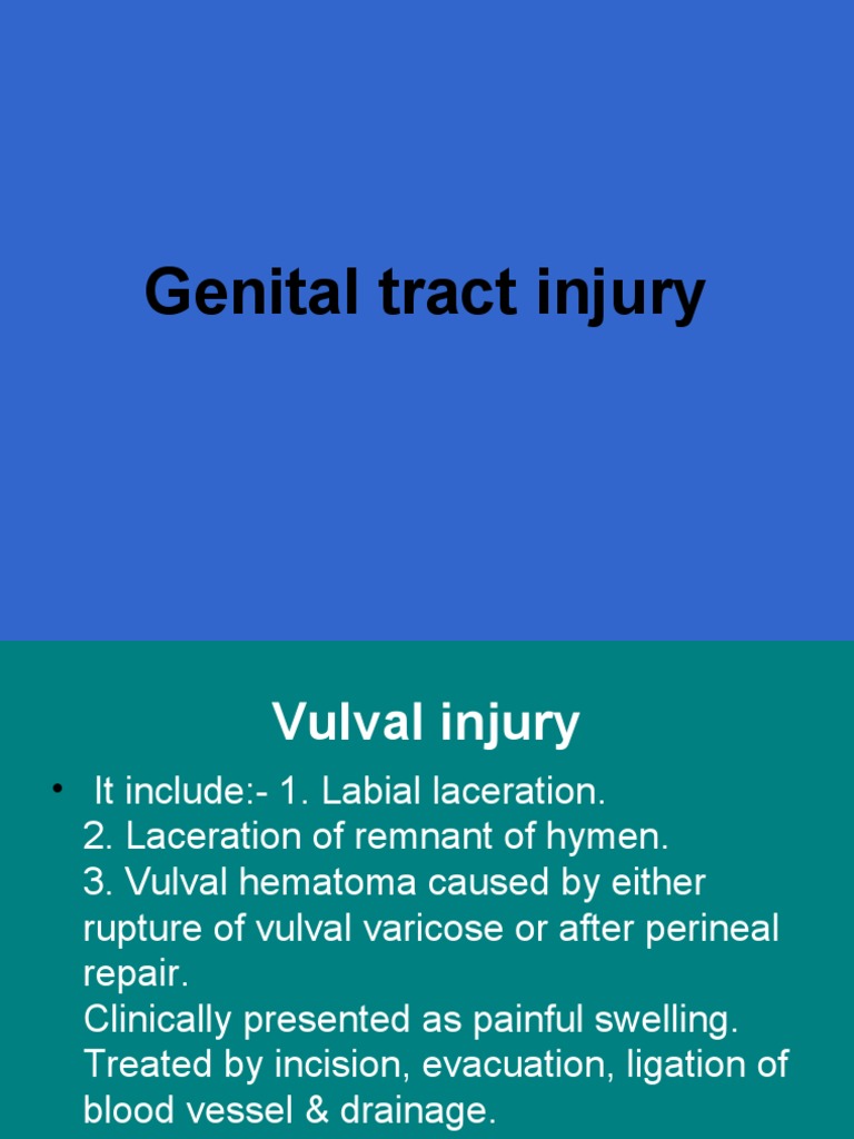Genital Tract Injuries and Management | PDF | Childbirth | Vagina
