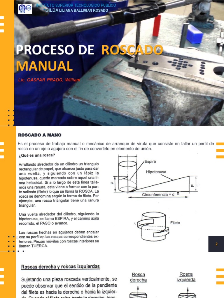Proceso de Roscado Manual | PDF | Herramientas | Bienes manufacturados