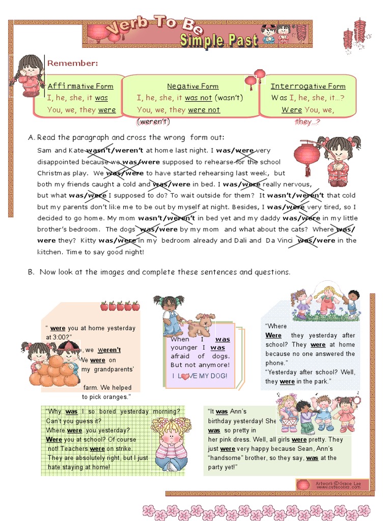 Simple Past Tense Verb To Be Exercises | PDF | Morphology | Linguistic ...