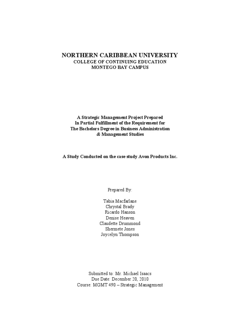 Avon Products | PDF | Swot Analysis | Sales