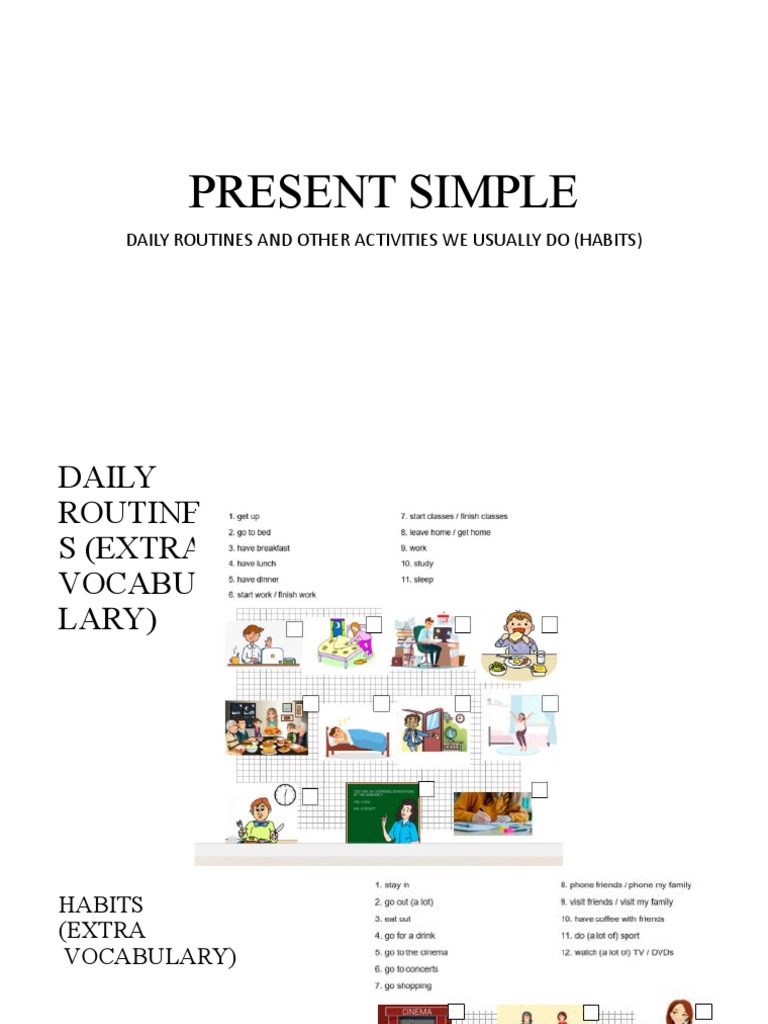 Present Simple: Daily Routines and Other Activities We Usually Do ...