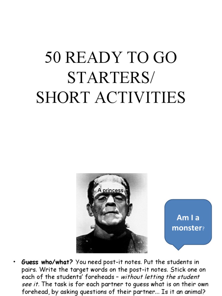 Generic Fun Starter Activities | PDF | Adjective | Morphology