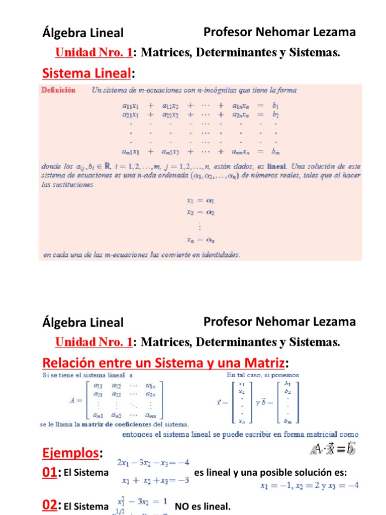 02.-Sistemas de Ecuaciones (Clase) | PDF