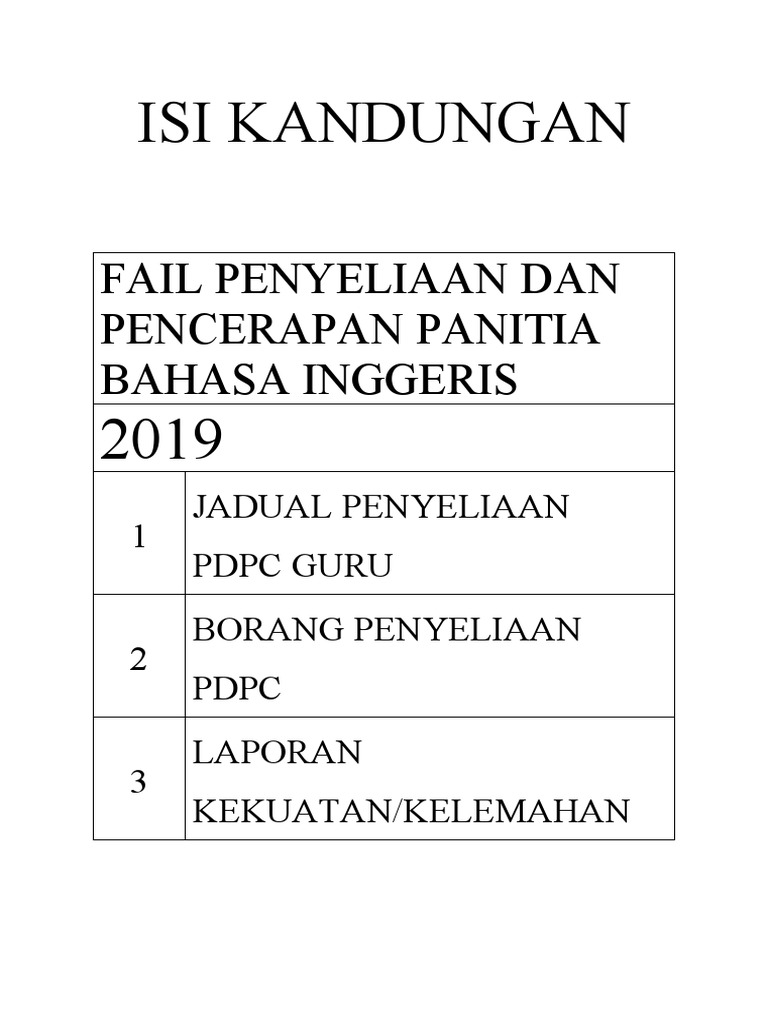 Isi Kandungan Fail Penyeliaan & Pencerapan | PDF