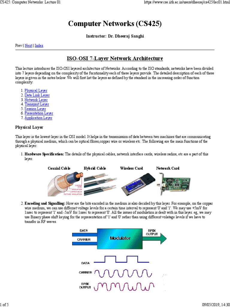 1.ISO-OSI 7-Layer Network Architecture | Download Free PDF | Osi Model ...