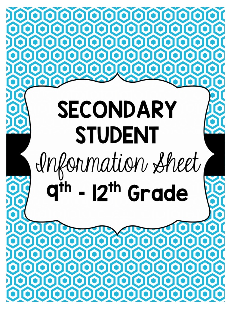 Secondary Student: Information Sheet | PDF