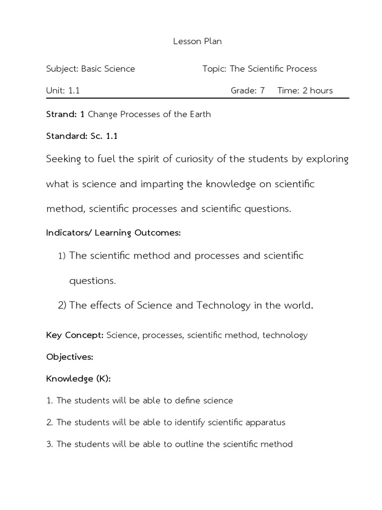 Strand: 1 Change Processes of The Earth Standard: Sc. 1.1 | PDF ...