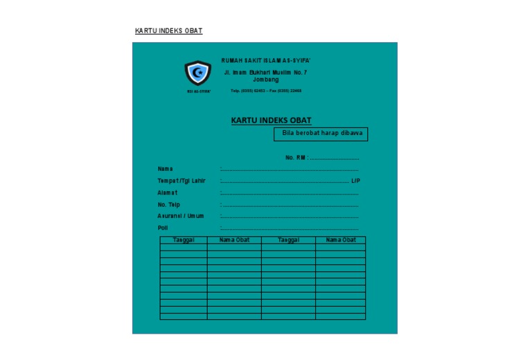 Kartu Indeks Obat | PDF