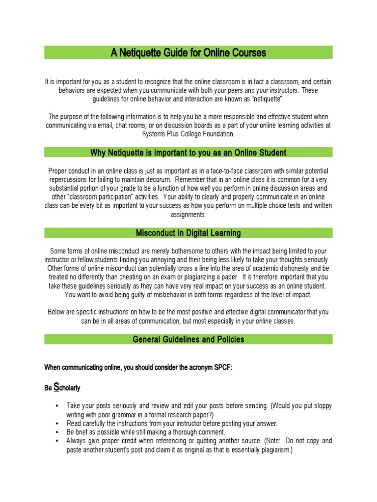 A Netiquette Guide For Online Courses: Why Netiquette Is Important To ...