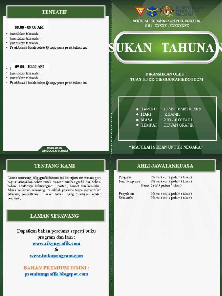 Buku Program Tema Sukan V1 | PDF