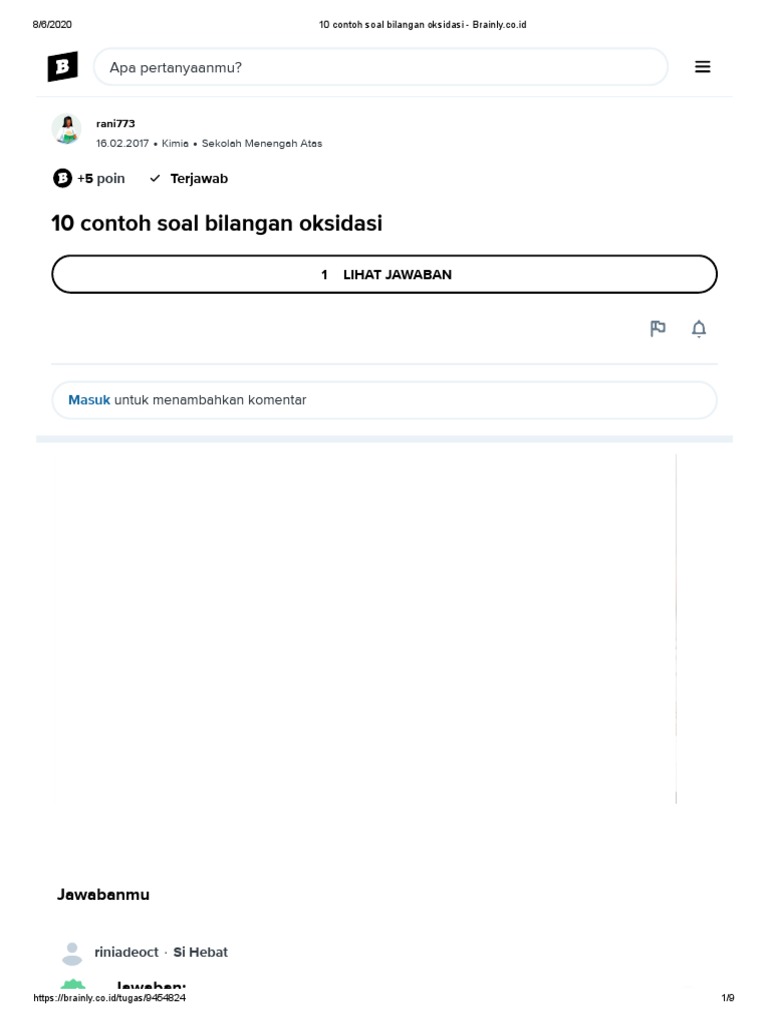 Aturan Biloks Dan Contoh Soal Menghitung Biloks | PDF