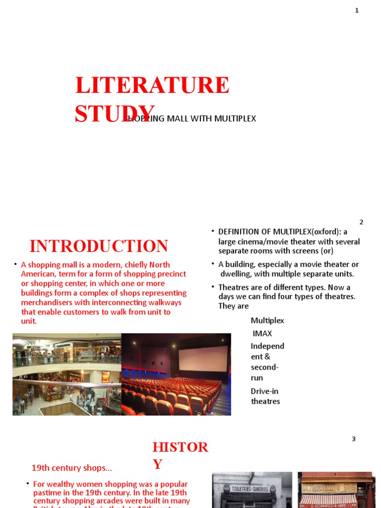 Literature Study: Shopping Mall With Multiplex | PDF | Shopping Mall | Movie Theater