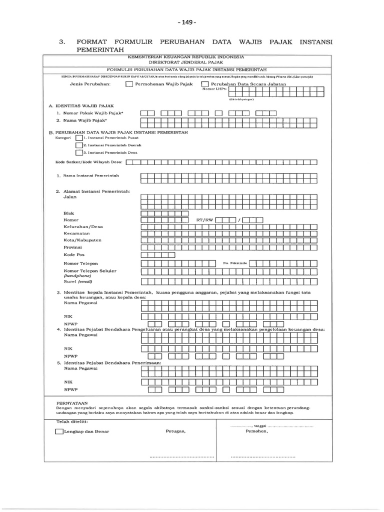 Perubahan Data Instansi PDF | PDF