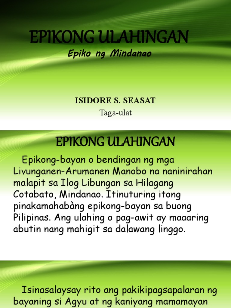Epikong Ulahingan | PDF