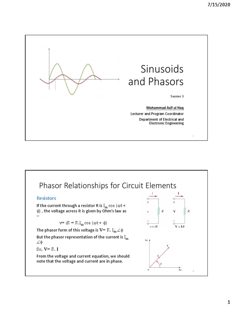 Phasor Relationships and Circuit Analysis: Exploring Voltage-Current ...