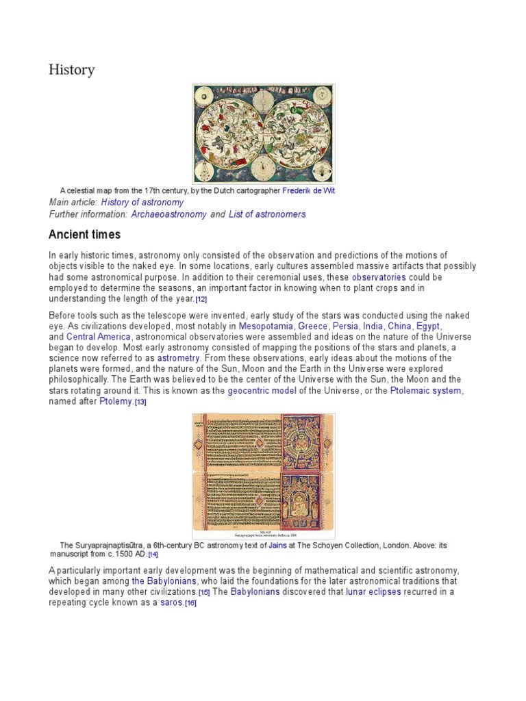 History: Ancient Times | PDF | Astronomy | Physical Cosmology