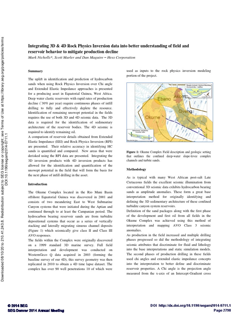 Segam2014-0711 1 | PDF | Reflection Seismology | Petroleum Reservoir