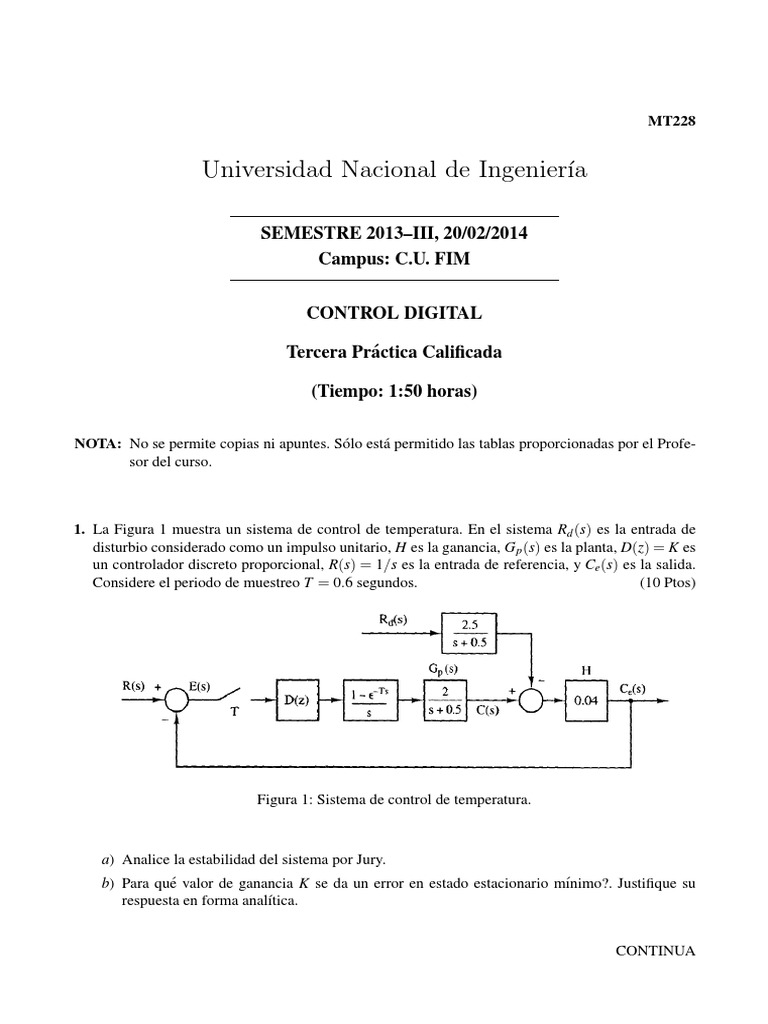 PC3 20133 | PDF | Sistema de control | Algoritmos