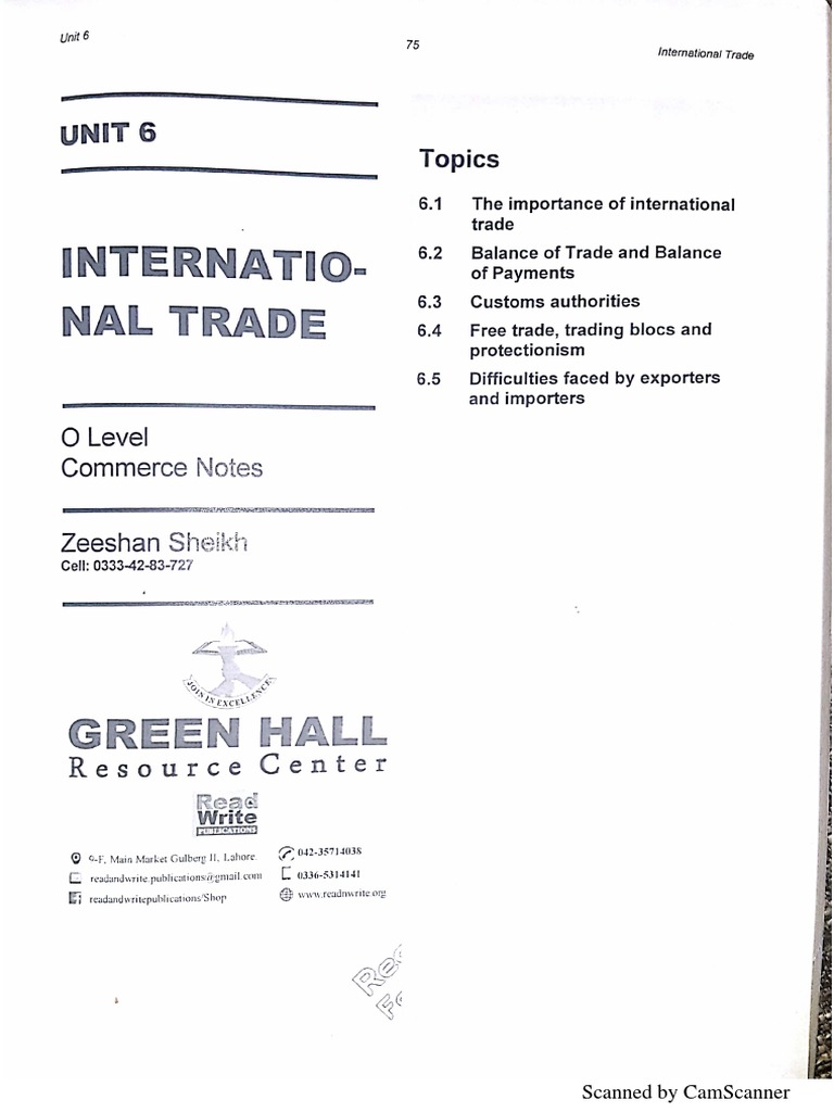 Unit 6-International Trade | PDF