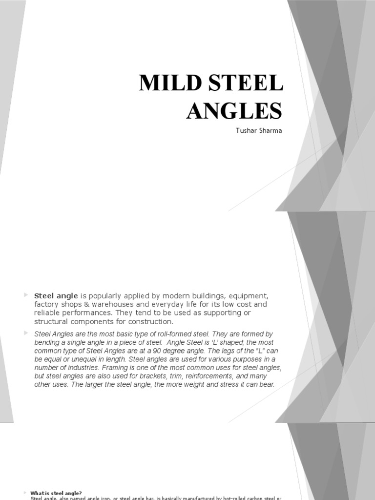 Mild Steel Angle Applications and Specs | PDF | Structural Steel | Steel