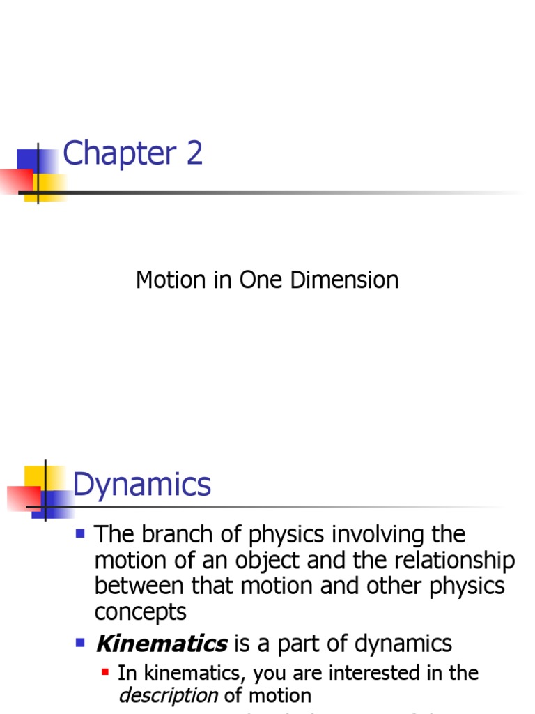 Motion in One Dimension Overview | PDF | Velocity | Acceleration