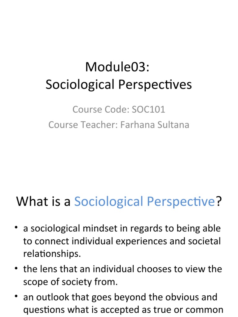Mod03 - Sociological Perspectives Functionalism Conflict | PDF | Émile ...