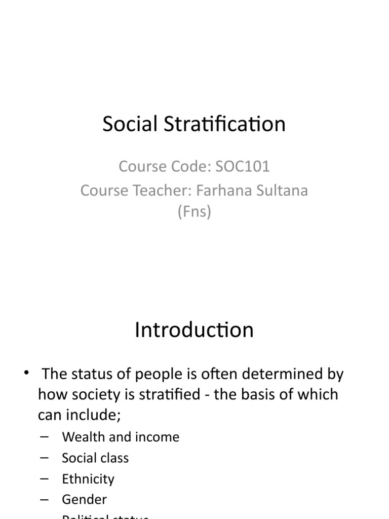 Mod10 - Social Stratification | PDF | Social Stratification | Social Status