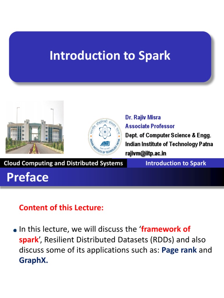 Lecture Spark Pdf Apache Spark Information Technology Management
