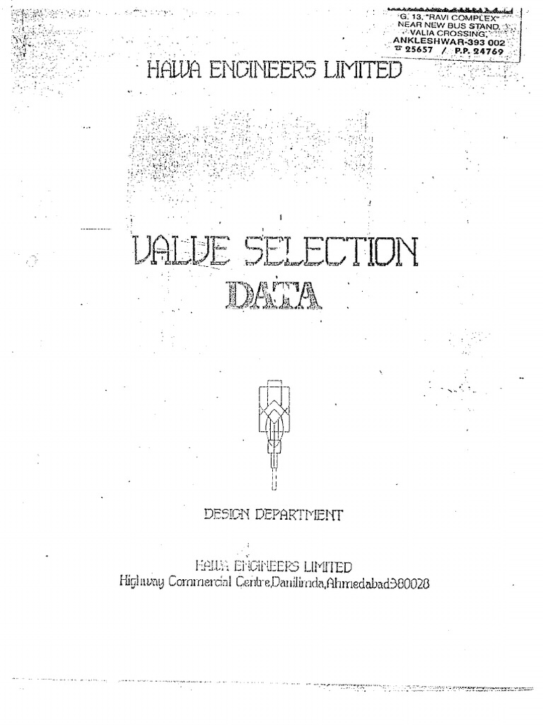 Valve Selection Data - Hawa Valves | PDF