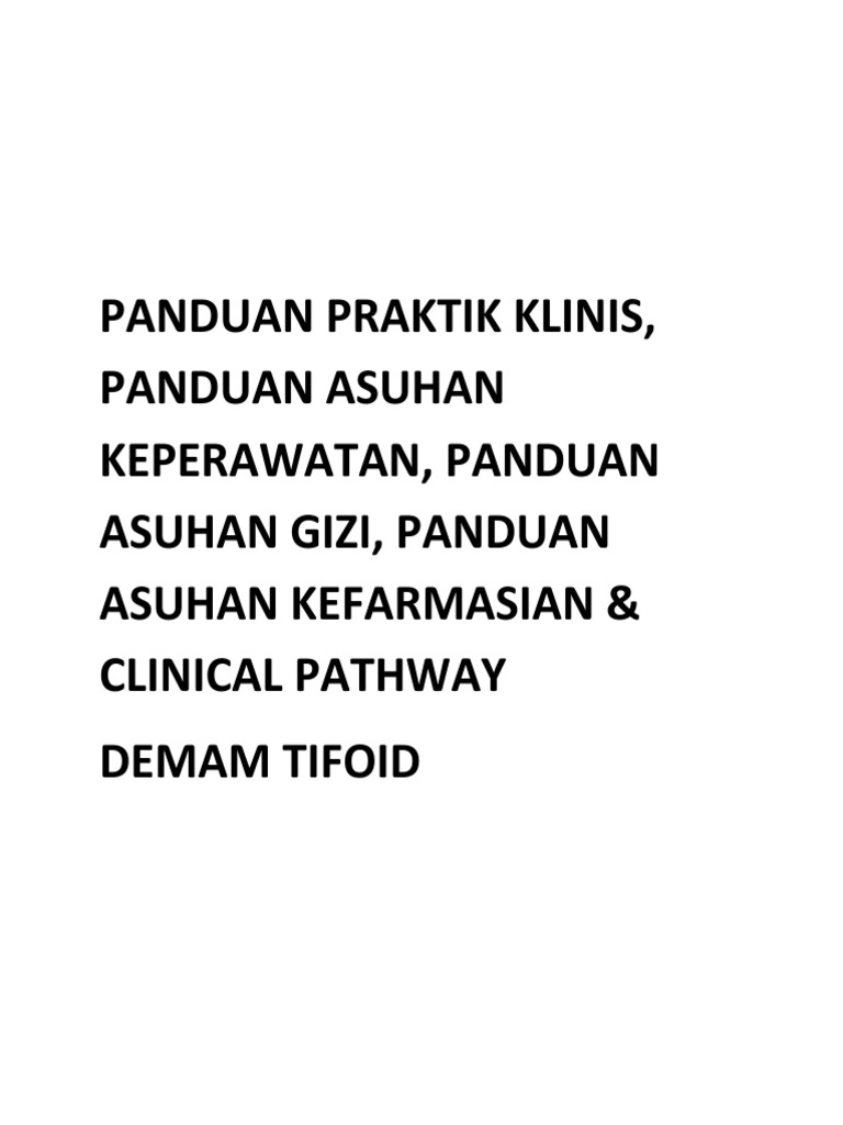 Clinical Pathway (Demam Tifoid) | PDF