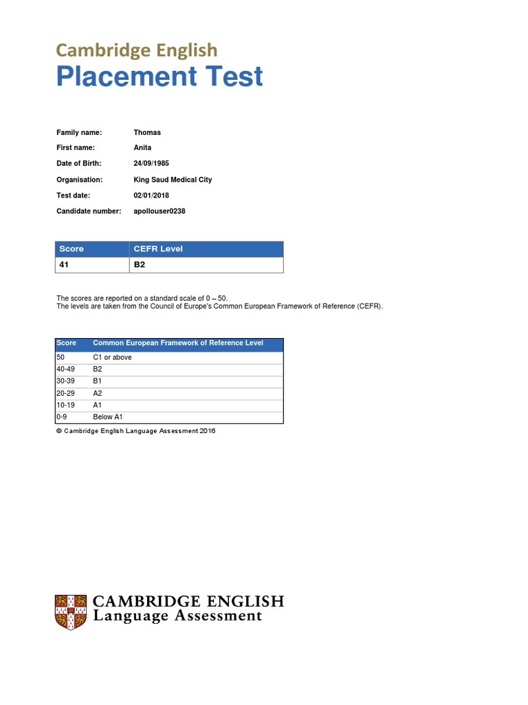 Anita Thomas Cept Certificate | PDF
