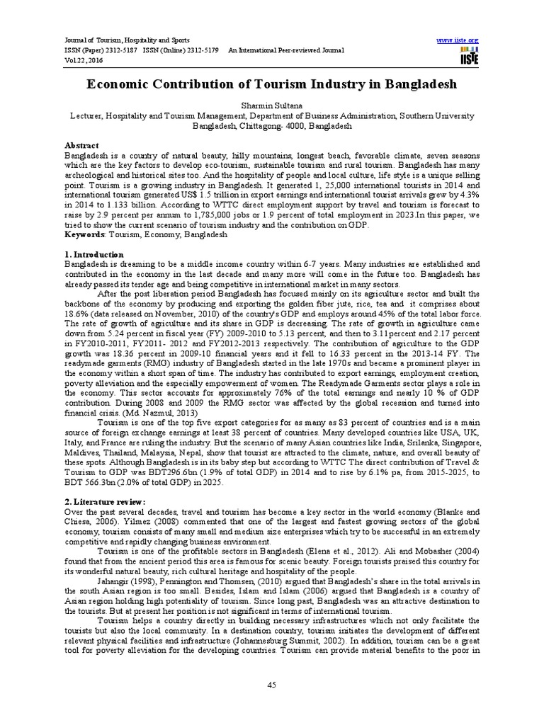 Economic Contribution of Tourism Industr PDF | PDF | Tourism ...