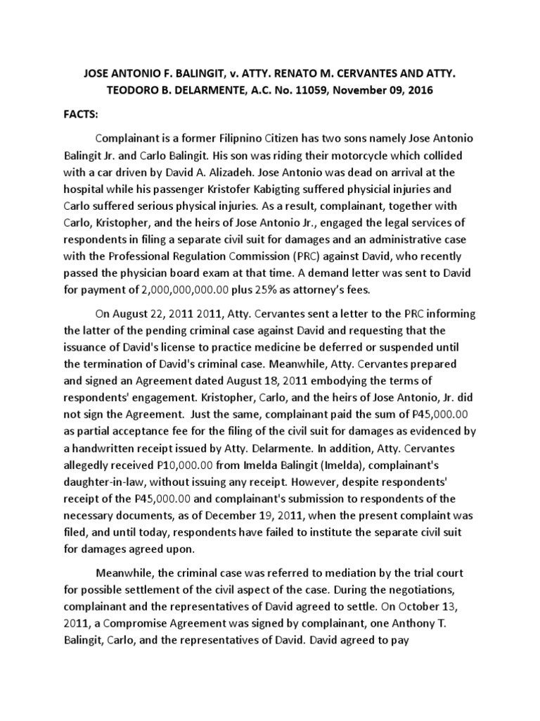 Jose Antonio F. Balingit, V. Atty. Renato M. Cervantes and Atty ...