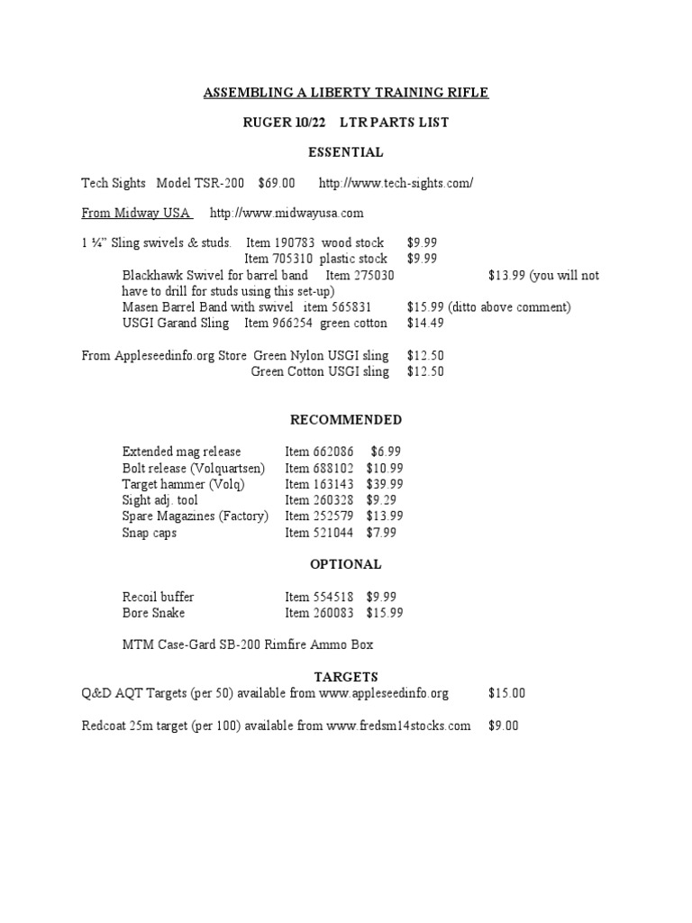 Assembling A Liberty Training Rifle | PDF