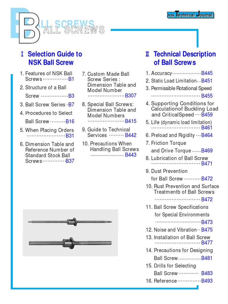 Nsk Ball Screw Catalog Pdf - Catalog Library