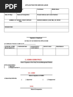 Application For Service Leave: PNP Form No. - Series of 2007 | PDF ...