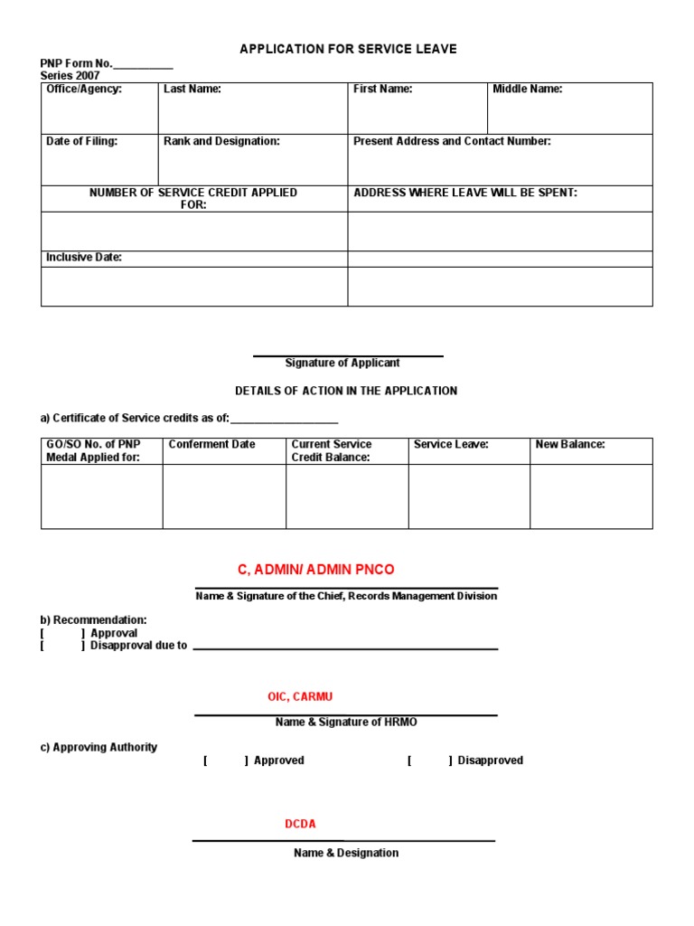 Service-Leave Form | PDF