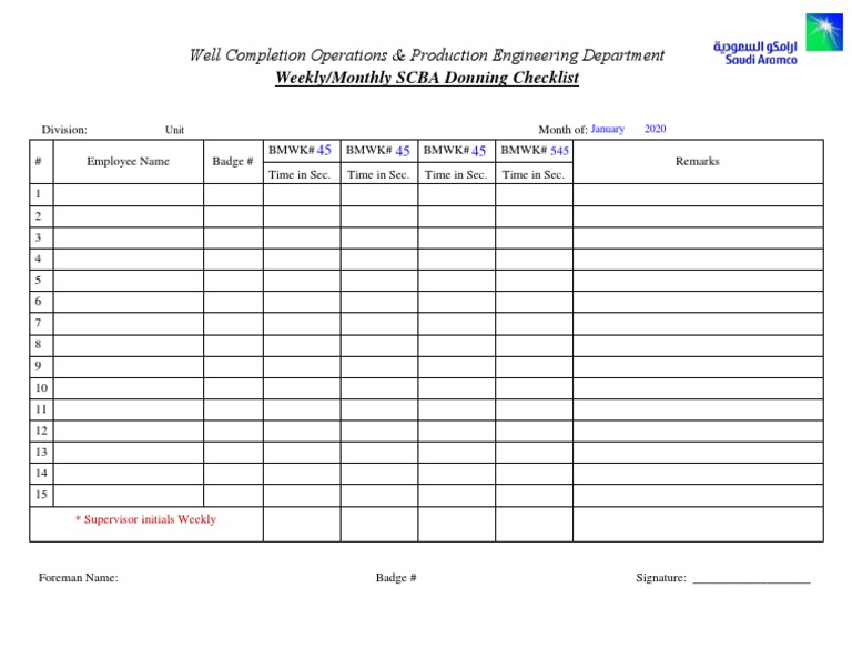 201 Weekly SCBA Donning - UPDATED | PDF