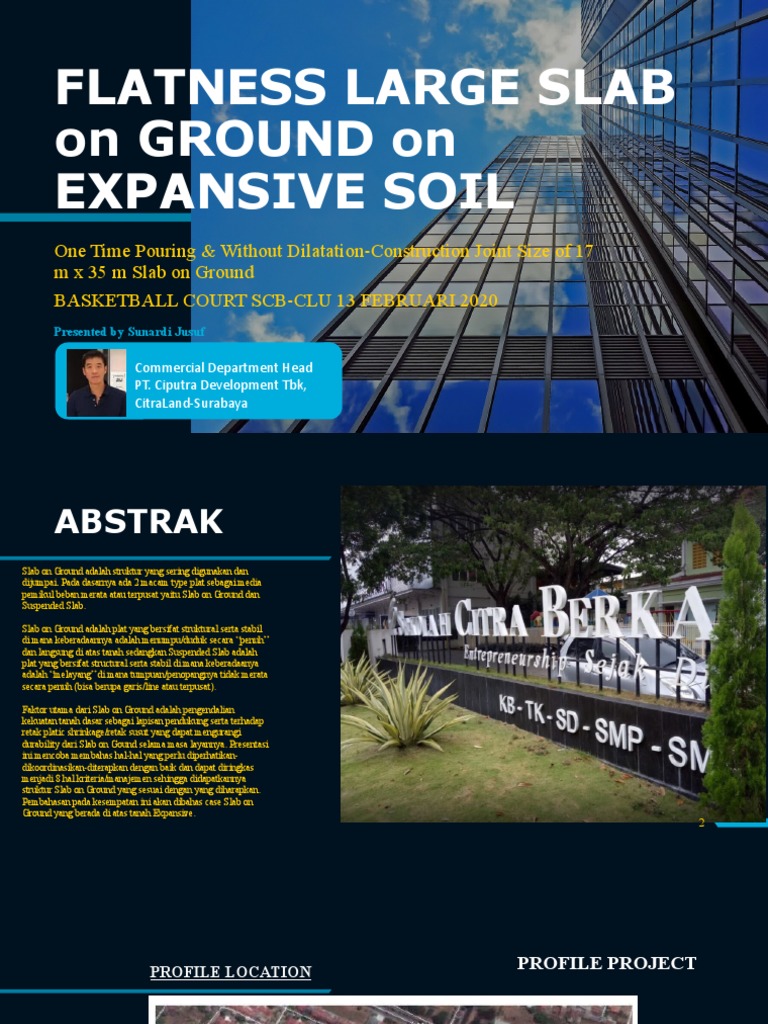 Flatness Large Slab On Ground On Expansive Soil Ver - Updated | PDF