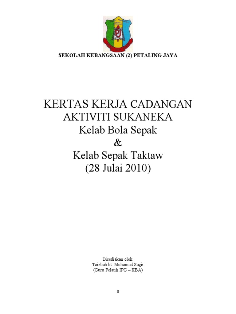 Contoh Kertas Kerja Sukaneka | PDF
