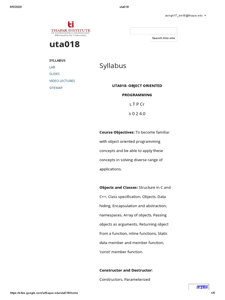 C Syllabus | PDF | Constructor (Object Oriented Programming) | Programming C Syllabus | PDF | Constructor (Object Oriented Programming) | Programming