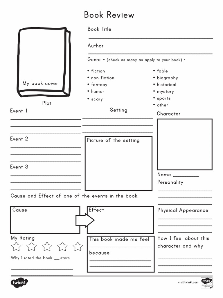 Book Review Template Grade 7 PDF | PDF