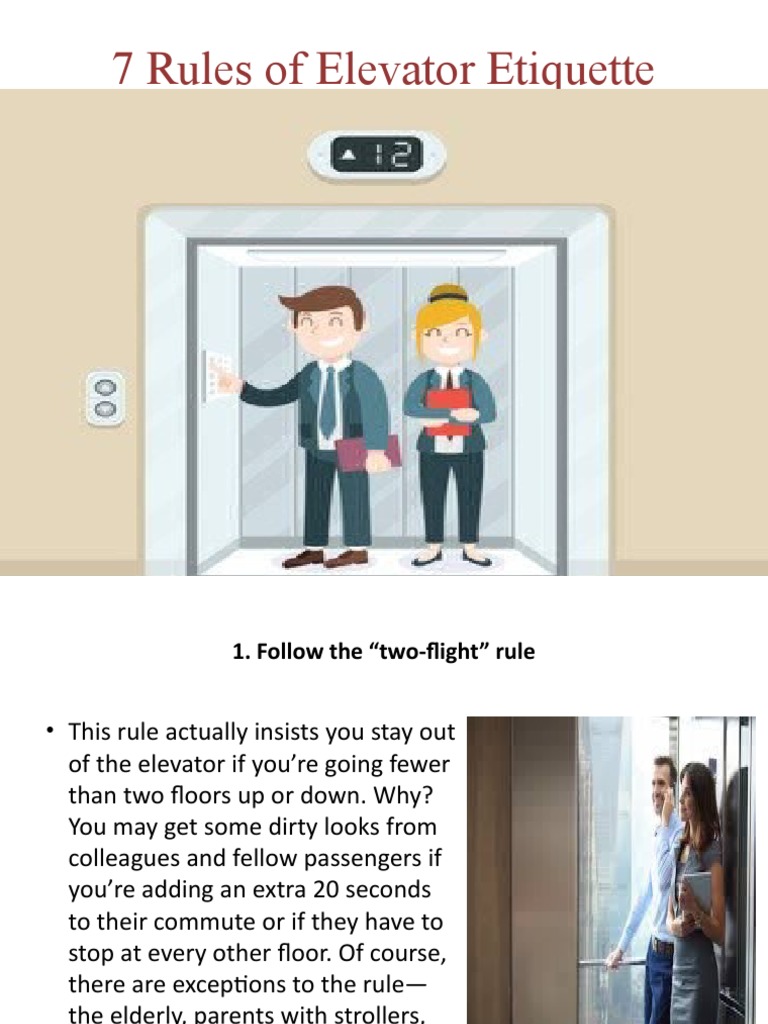 Elevator Etiquette: 7 Essential Rules | PDF | Elevator